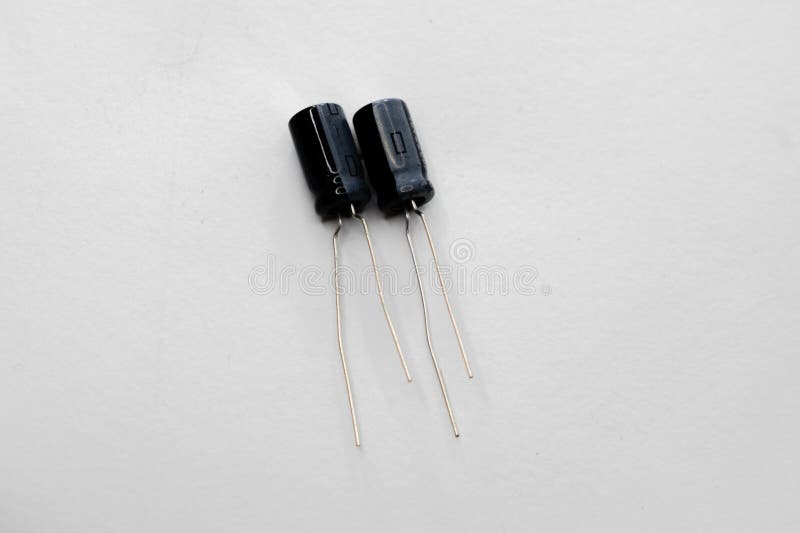 Two Pieces of Capacitors Isolated on a White Background Stock Image ...