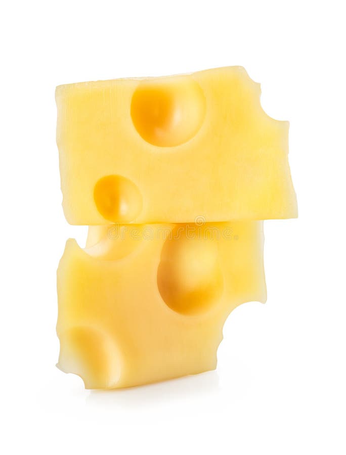Two Pieces of Cheese Isolated on White Stock Image - Image of chunk ...