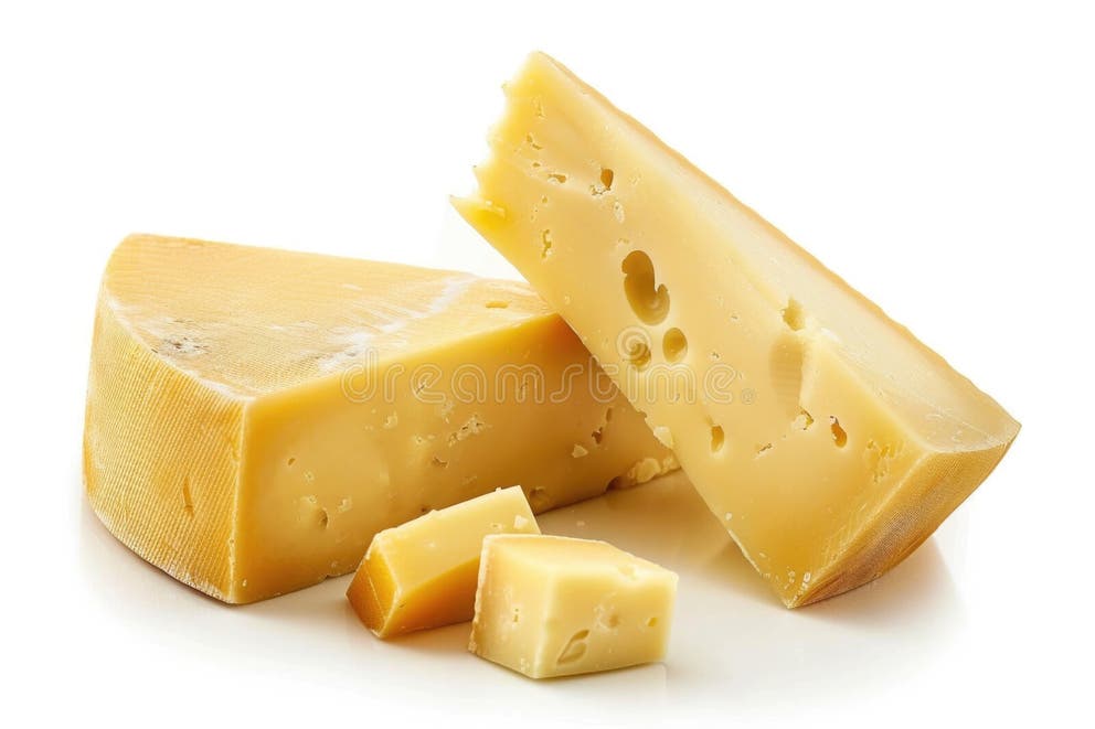Two Pieces of Cheese Stacked on Top of Each Other Stock Photo - Image ...