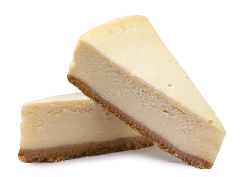 Two Pieces of Cheesecake Close-up on a White Background Stock Photo ...