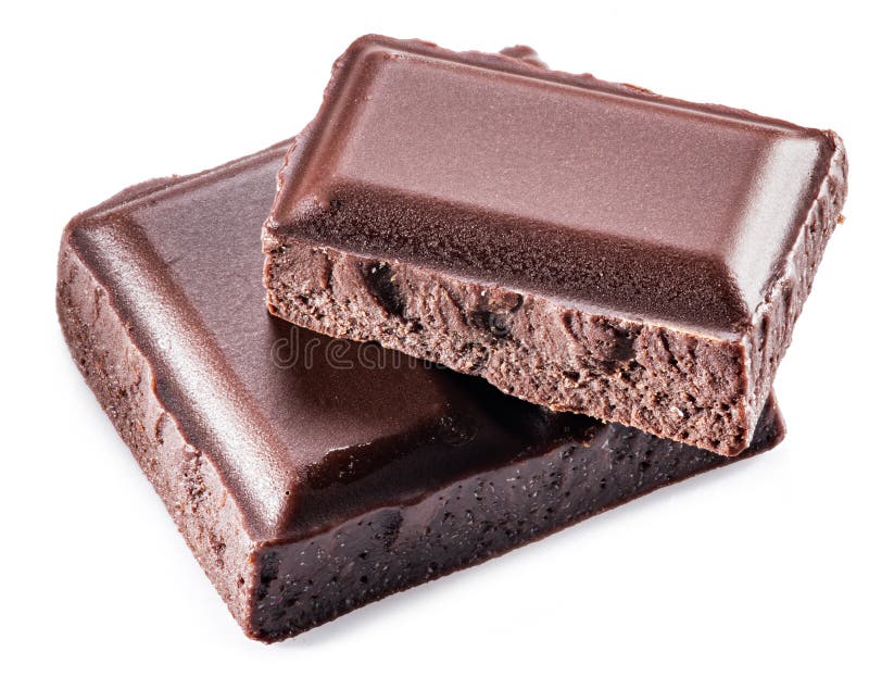 Two Pieces of Chocolate Bar Isolated on a White Background Stock Photo ...
