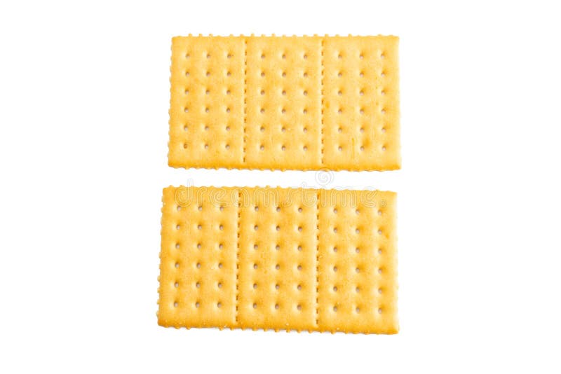 Two Pieces of Crackers with a White Background Stock Image - Image of ...