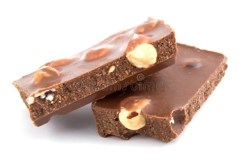 Two Pieces of Dark Chocolate Stock Photo - Image of background, piece ...