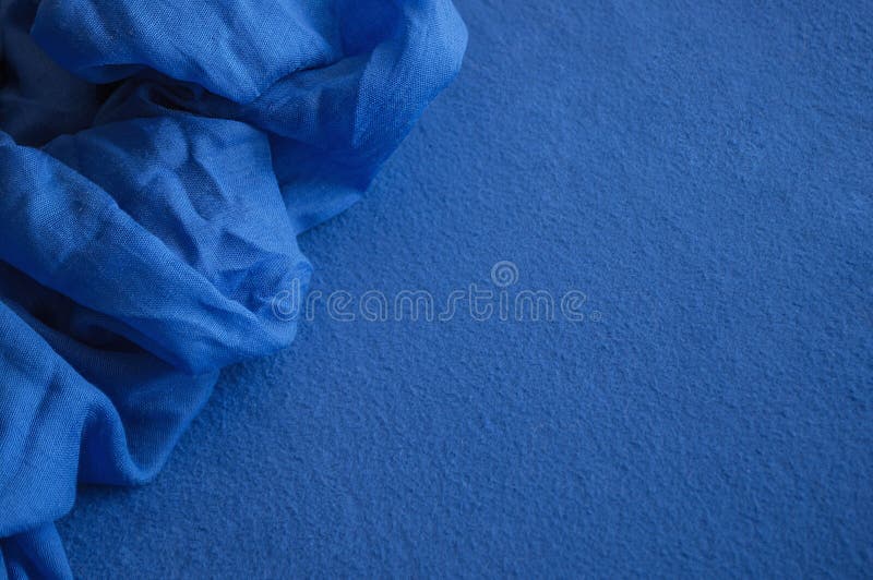 Two Pieces of Different Deep Blue Fabrics Stock Photo - Image of curves ...
