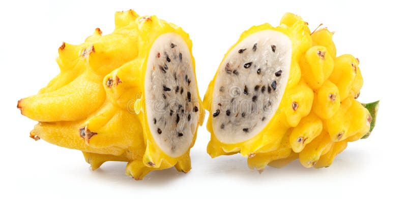 Two Pieces of Dragon Fruit Isolated on White Background Stock Image ...
