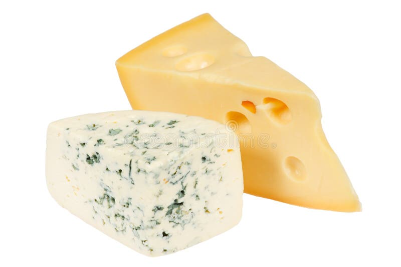 Two pieces of cheese stock photo. Image of swiss, studio - 13329314