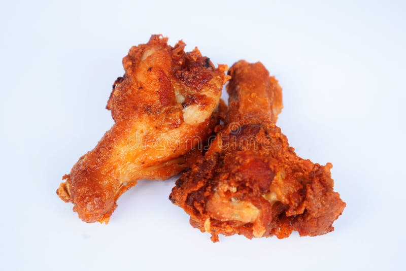 Two Pieces of Fried Chicken is Placed on a White Background. Stock ...