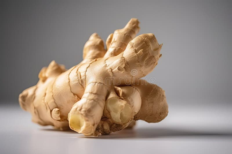 Two Pieces of Ginger Root Close-up on a Gray Background. Generative AI ...