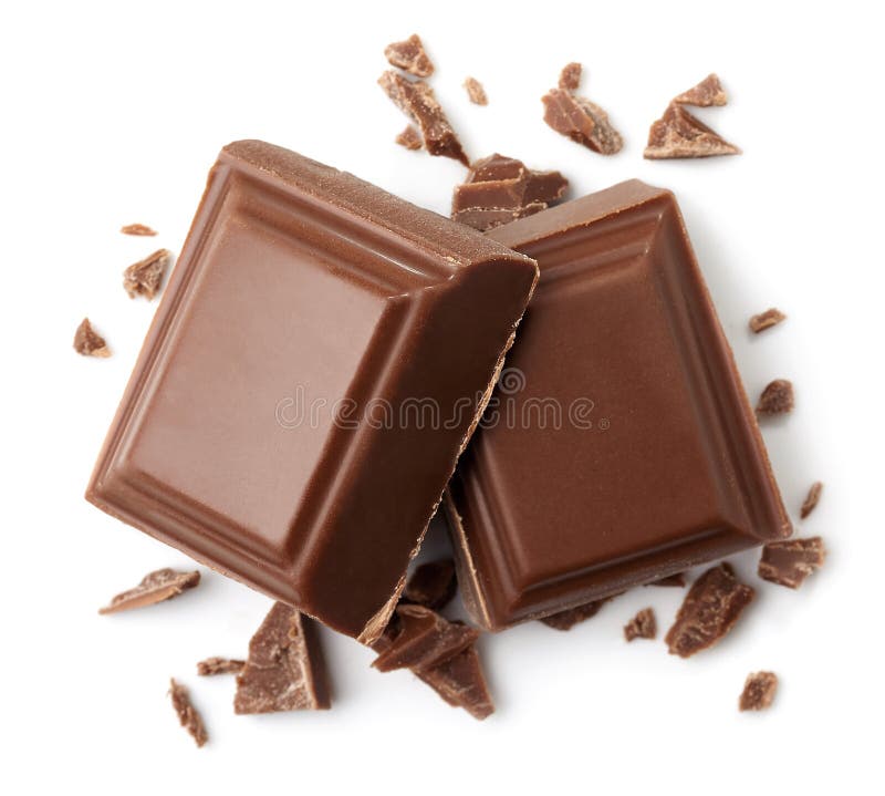 Two Pieces of Milk Chocolate Stock Photo - Image of dessert, ingredient ...