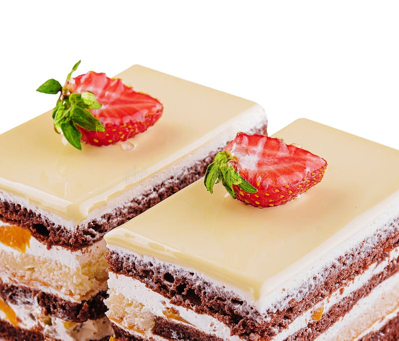 Two Pieces Multi-layered Cocoa Sponge Cake Stock Photo - Image of ...
