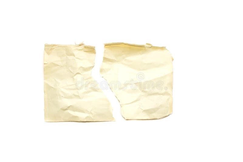 Two Ripped Pieces of Paper Isolated on White Background Stock Image ...
