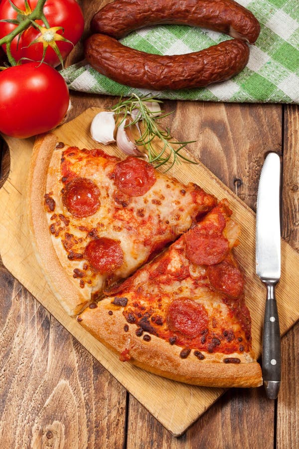 Two pieces of pizza. stock photo. Image of cooking, fresh - 41514530