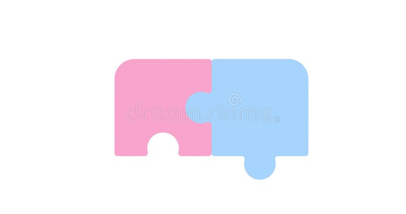 Two Pieces of the Puzzle Fit Together. Loop Animation of Two Puzzle ...