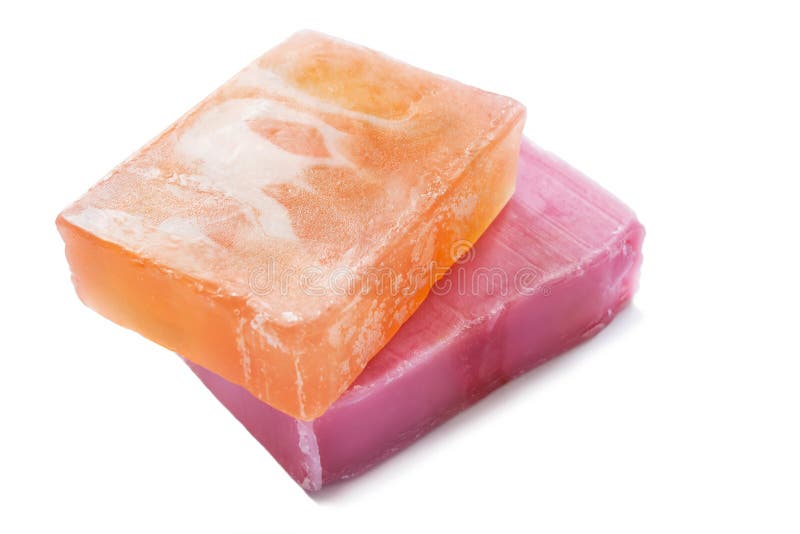 Two pieces of soap stock image. Image of foam, briquette - 33419317