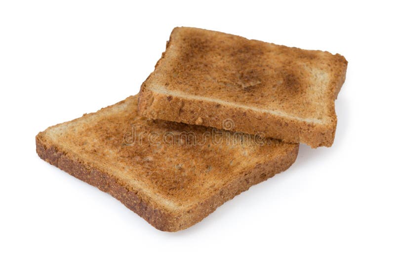 Two Pieces of Toast Isolated with Clipping Path Stock Photo - Image of ...
