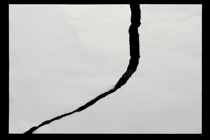 Sheet Of White Paper Ripped In Two Pieces Stock Photo - Image of copy ...