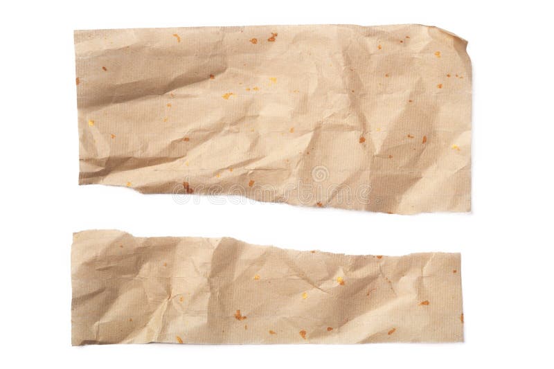 Two Pieces of Torn Paper Isolated on White Stock Photo - Image of ...