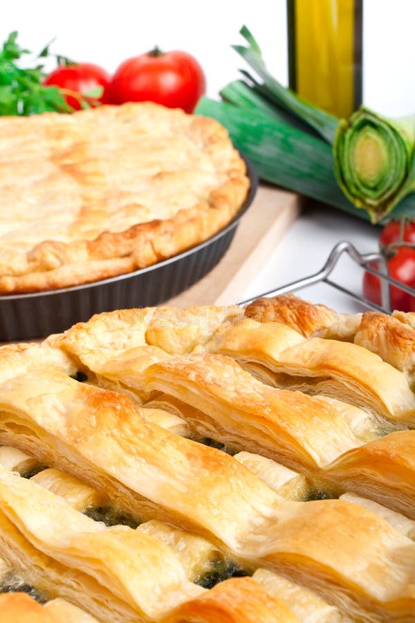 Two pies with ingredients stock photo. Image of leek, vegetarian - 7880230
