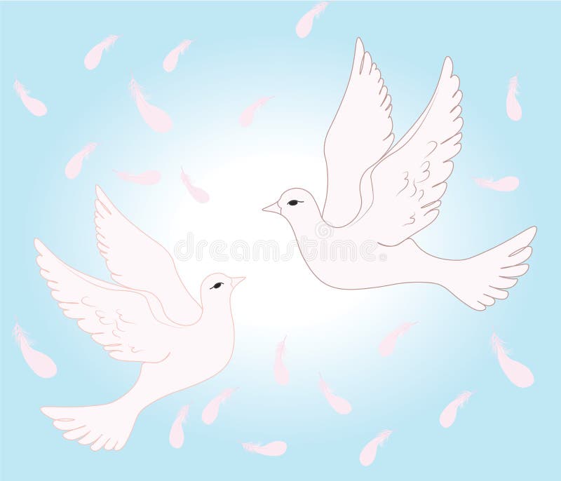 Two pigeons lovely flying stock vector. Illustration of autumn - 71018301