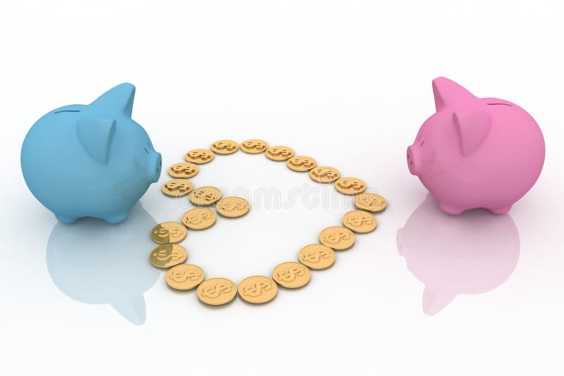 Two piggy-bank stock illustration. Illustration of bank - 22401713