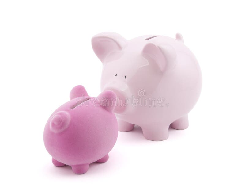 Two piggy banks stock image. Image of couple, investment - 24091429