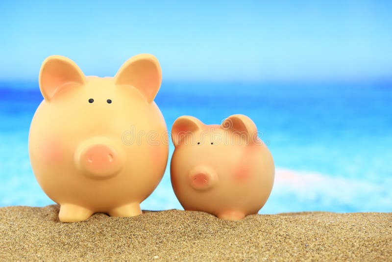 Two piggy banks stock image. Image of deposit, investment - 53424981