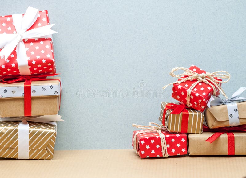 Two Piles of Christmas Gifts Stock Image - Image of merry, secret: 80898951