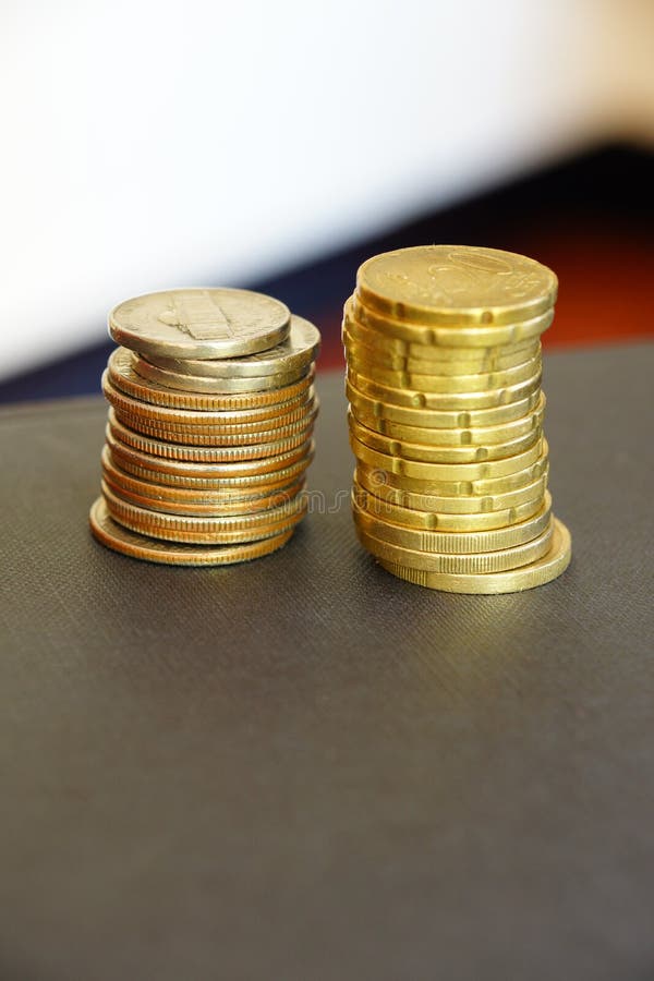 Two piles of coin stock image. Image of finance, credit - 27272423