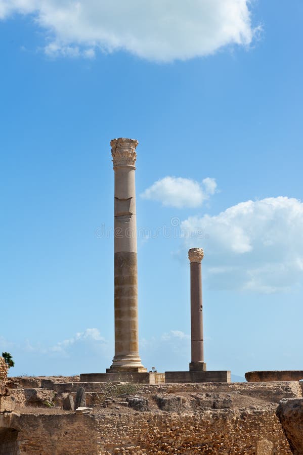 Two roman pillars stock image. Image of ruins, famous - 3841119