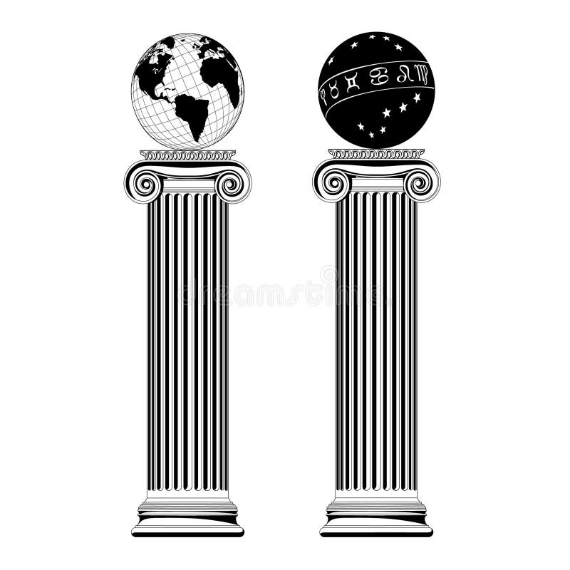 Two Pillars Black White Stock Illustrations – 91 Two Pillars Black ...