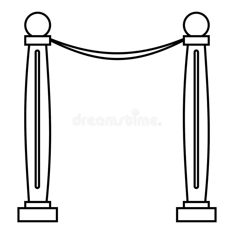 Two Pillars Icon, Outline Style Stock Vector - Illustration of fence ...