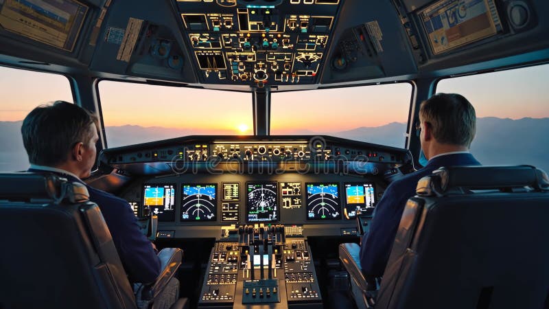 Aviation Cockpit Simulator with Green Screen Stock Footage - Video of ...