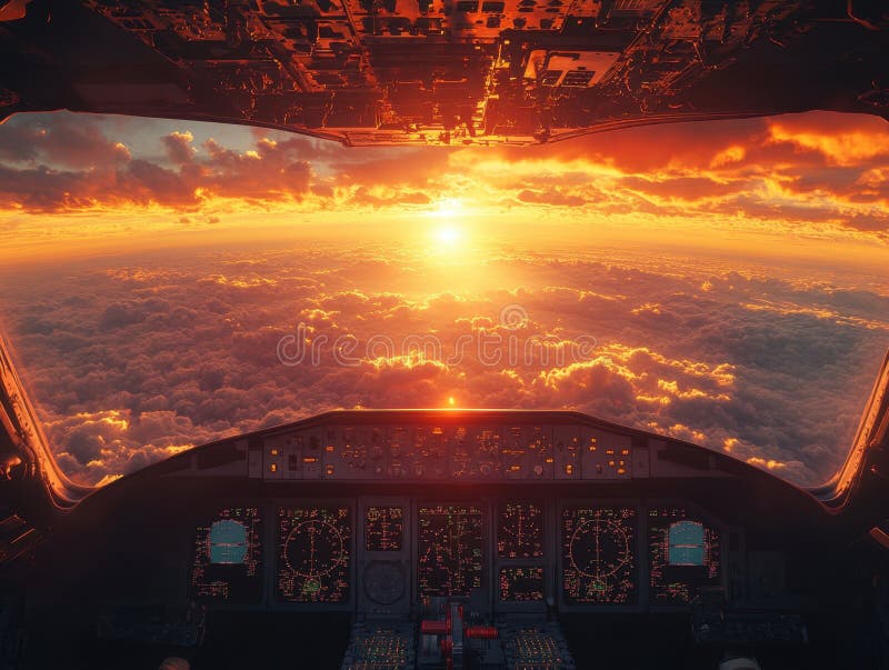 Two Pilots in Cockpit, Teamwork, Communication, Navigating through ...