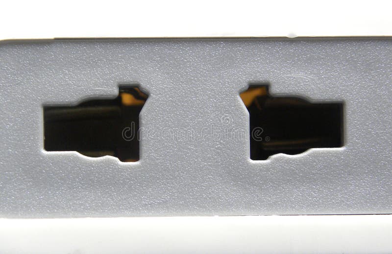 Two pin electrical socket stock image. Image of plate - 142366885