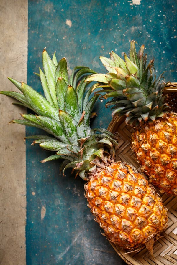 Two pineapples, close-up stock photo. Image of health - 126252592