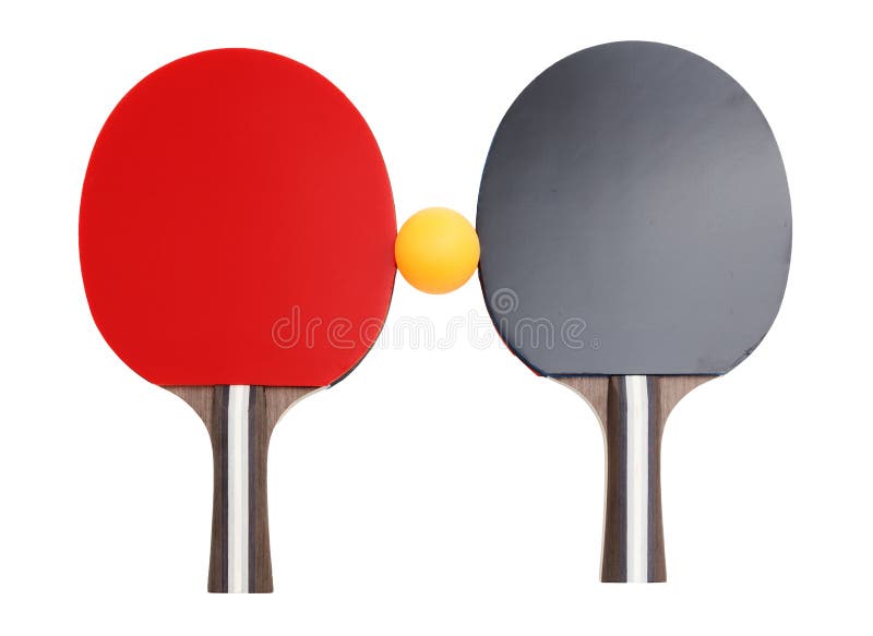 Two Ping Pong Paddles with a Ball in the Middle Stock Image - Image of ...