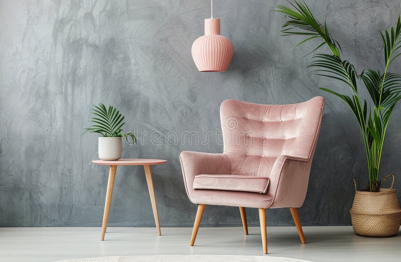 Two Pink Chairs Together stock photo. Image of room - 318995096
