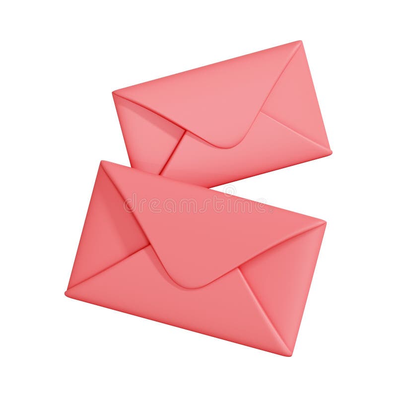 Two Pink Envelopes Stacked Together Stock Illustration - Illustration ...