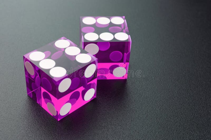 Two Pink Glass Dice, Macro Photography. Isolated on White with Light ...