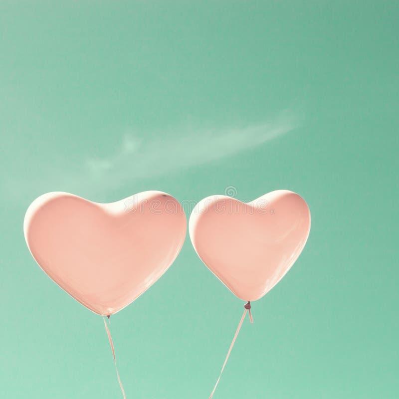 Pink Heart-shaped balloons stock image. Image of blue - 45977075
