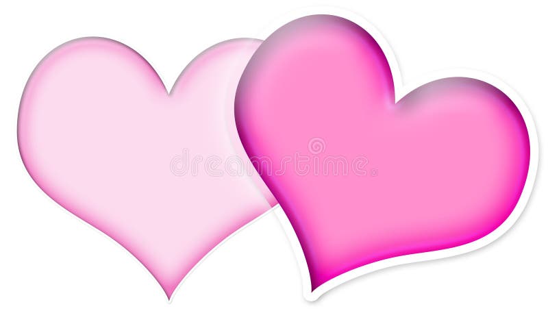 Two Pink Hearts stock illustration. Illustration of shape - 7793535