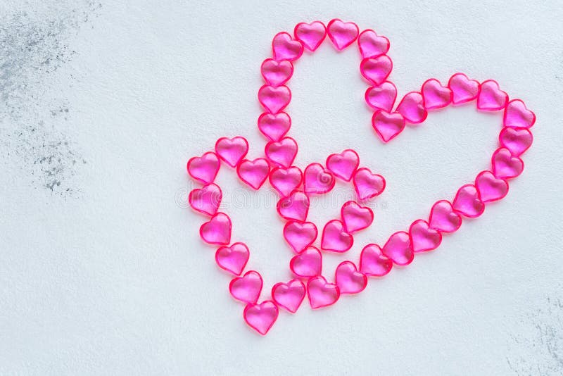 Two Pink Hearts Made of Plastic Hearts Stock Photo - Image of romantic ...