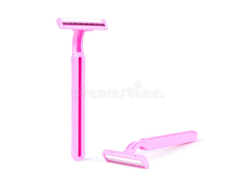 Two of Pink Lady Shavers Isolated on White Background Stock Image ...