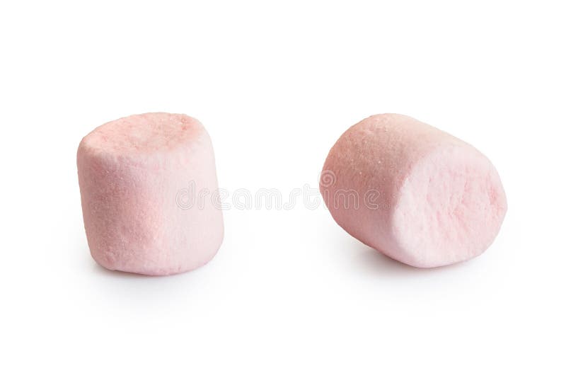 Two Pink Mini Marshmallows Isolated on White Stock Image - Image of ...