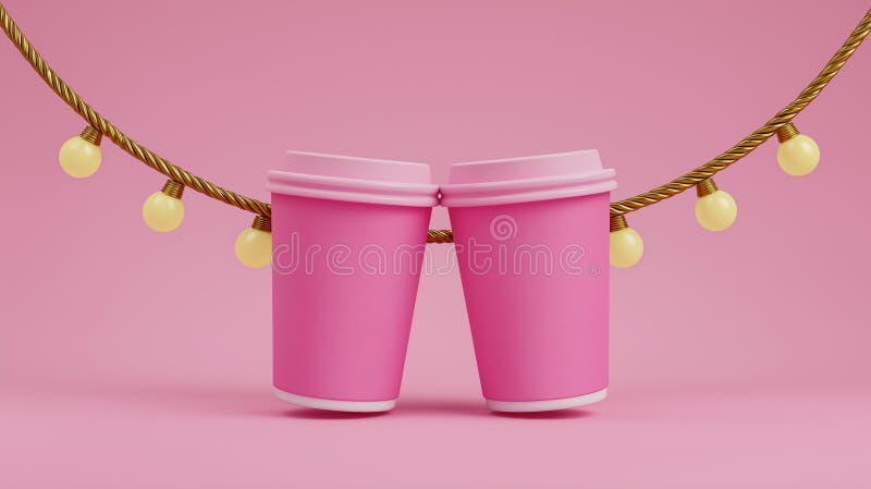 Two Pink Paper Cups Connected by String Create a Visual Metaphor for Simple Communication. Soft ...