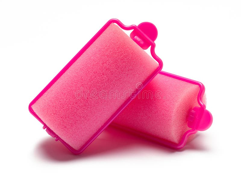 Two Pink Rollers stock image. Image of hair, hairstyle - 324524621