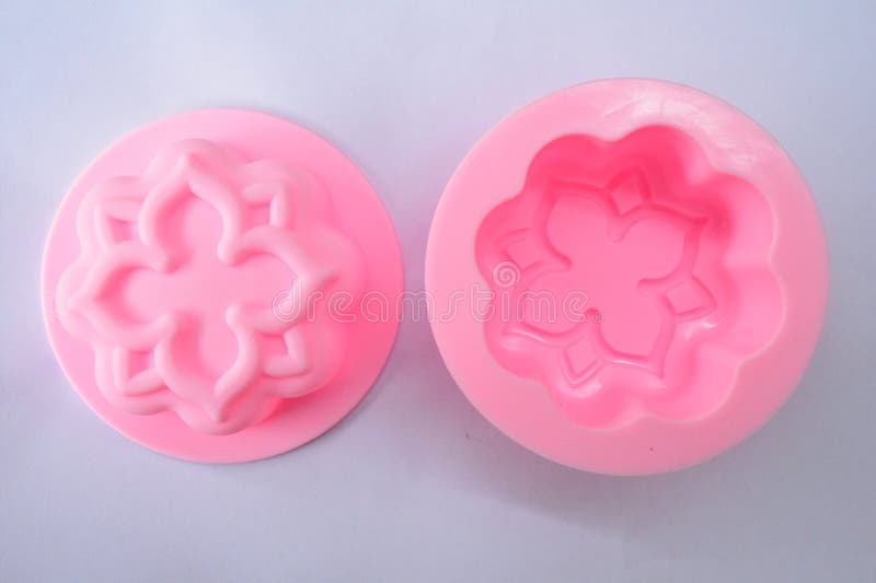 Pink Silicone Molds with Flower Pattern Design Stock Photo - Image of ...