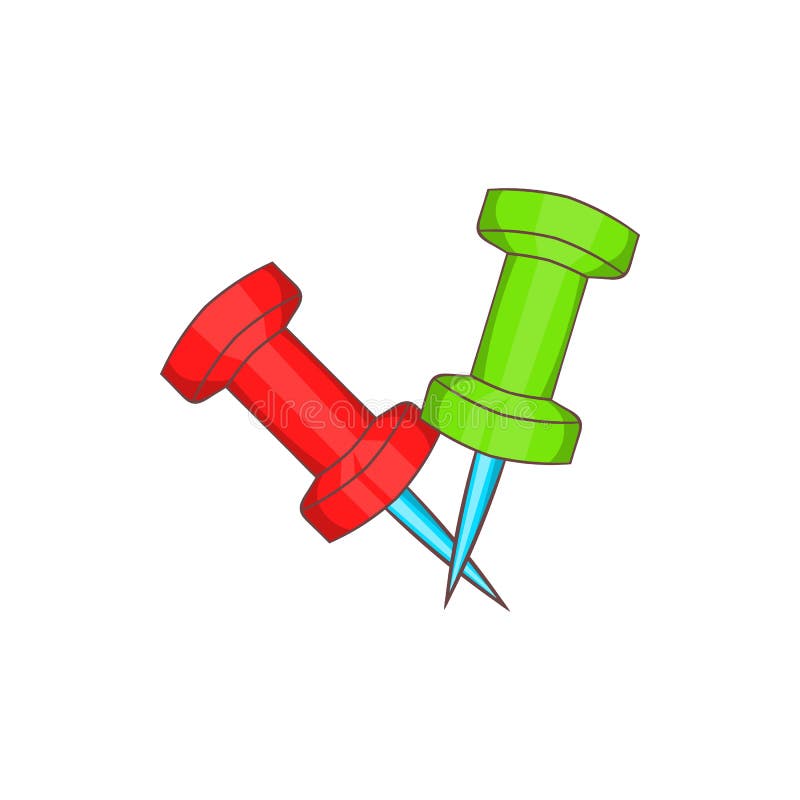 Two Pins Icon in Cartoon Style Stock Vector - Illustration of empty ...