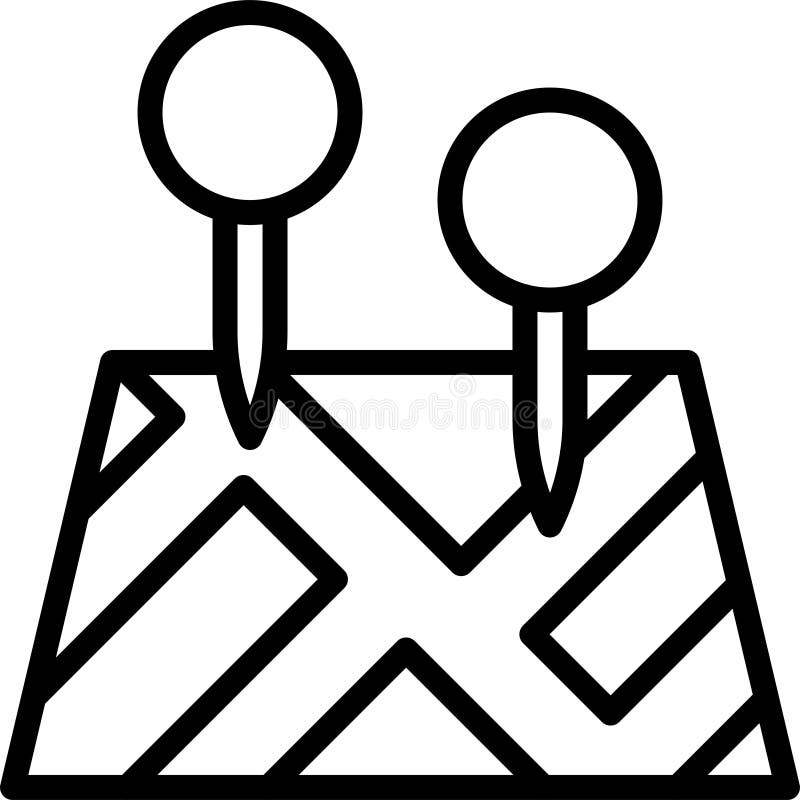 Two Pins on Map Icon, Location Map and Navigation Vector Stock Vector ...