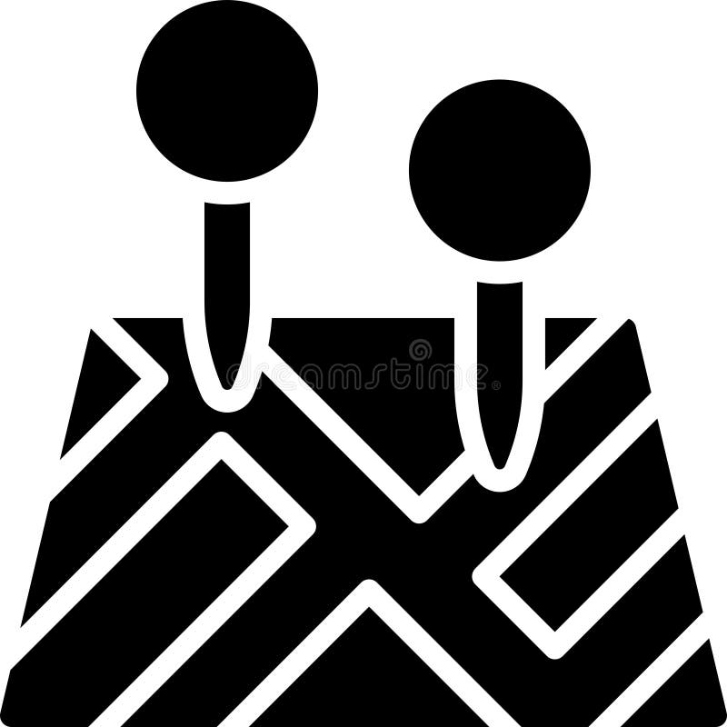 Two Pins on Map Icon, Location Map and Navigation Vector Stock Vector ...